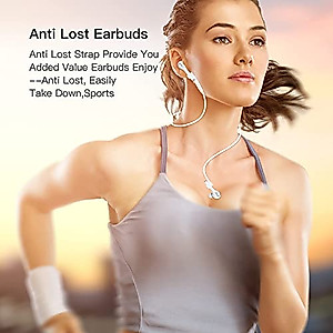 JOYHOOSH Wireless Earbuds, Bluetooth Earbuds with Anti Lost Strap Noise Cancelling, Bluetooth Headphones in Ear for iPhone Super Bass,Wireless Sports Earphones 20H with Charging Case