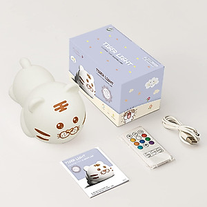 QANYI Christmas Gift Tiger Lamp, Silicone Color Changing Tiger Desk Nightlight, Rechargeable Nursery Table Lamp with Timer and Remote Control, Gift for Toddler Baby Girls Boys Children Bedroom