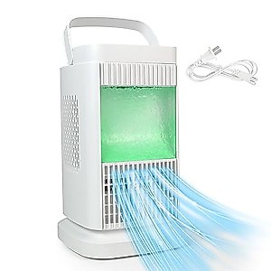 JOYENERGY Air Cooling Fan, Innovative Semiconductor Refrigeration Fan, Portable Air Conditioner Fan with 4 Wind Speeds, Desk Cooling Fan for Home, Travel and Office