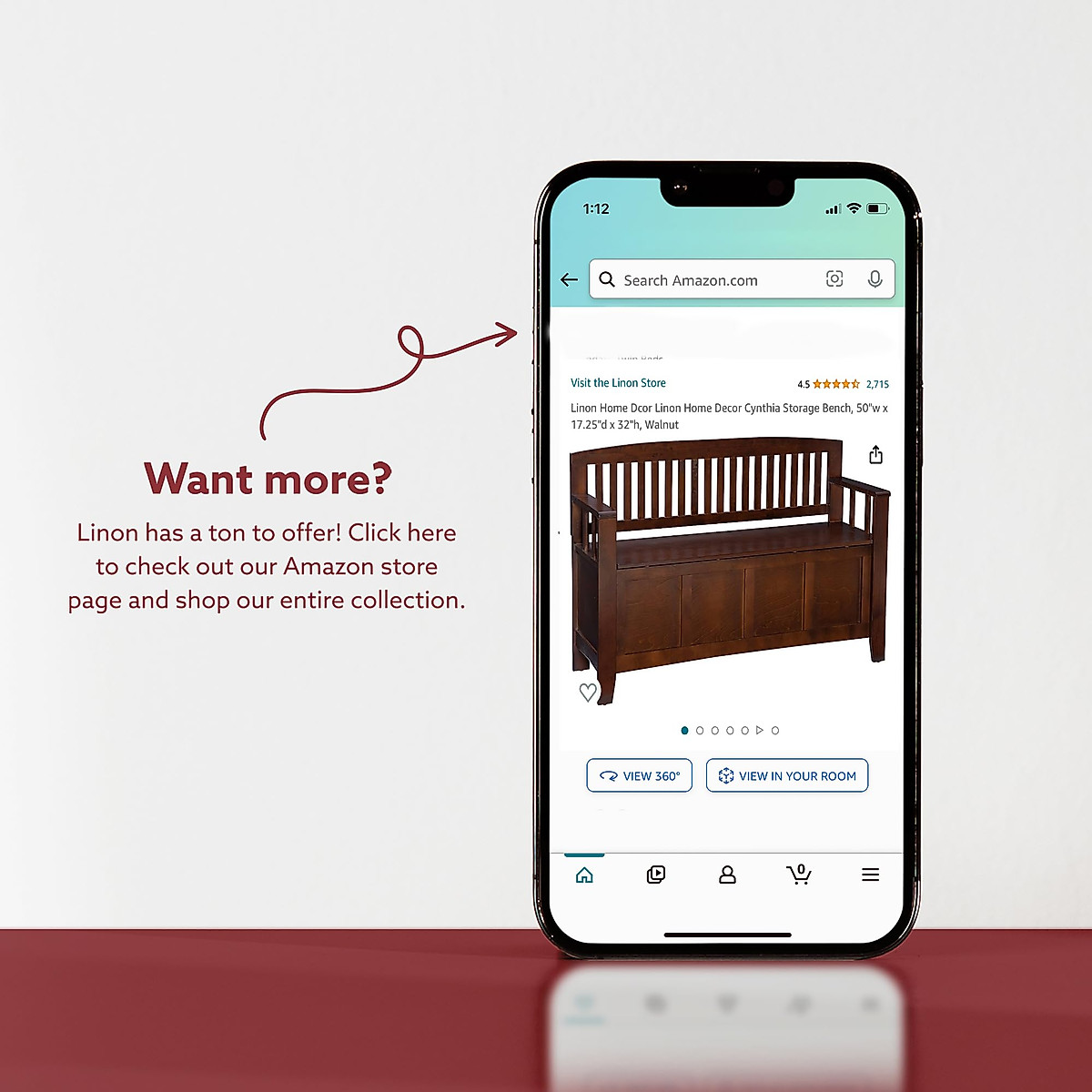 Linon Weathered Grey Carlton Storage Bench with Beige Upholstered Back and Cushioned Seat