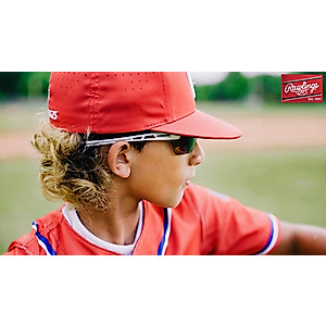 Rawlings 134 Kids Sunglasses for Baseball and Youth Softball Sunglasses - 100% UV Lightweight Poly Lens with Stylish Shield Lenses(White/Orange)