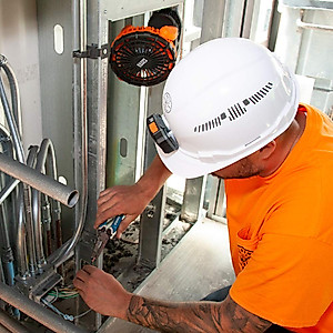 Klein Tools PJSFM1 Cordless Rechargeable Fan with USB-C Charging Cord and Multiple Mounting Options Perfect for the Jobsite