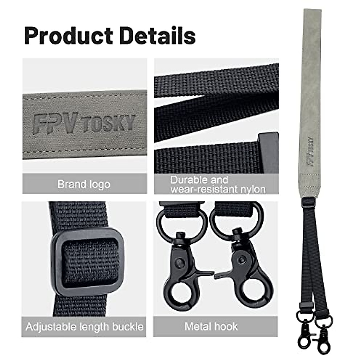 FPVtosky Lanyard for DJI RC & RC Pro Controller , DJI Mini 3 Pro Lanyard RC Neck Strap , Soft Leather Lanyard Compatible with Mavic 3 / Air 2s / Mini 2 / Mavic air 2 Remote Controller Accessories