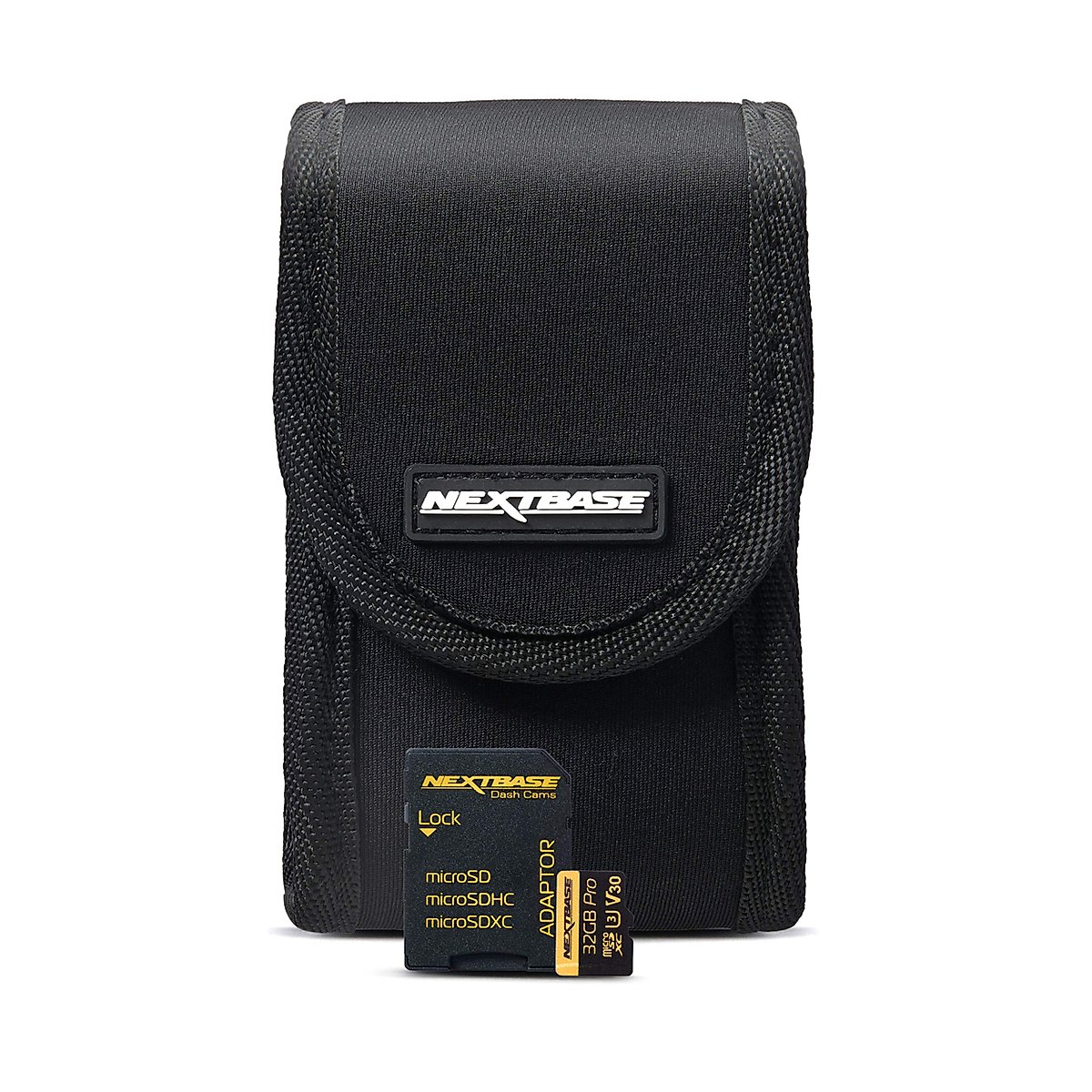 Nextbase 32GB U3 SD Card with Go Pack Dash Camera Carrying Case - Fits All Nextbase Dash Cameras and Protects from Bumps & Scratches