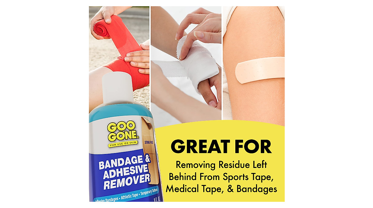 Goo Gone Bandage Adhesive Remover - Safe & Painless for Skin