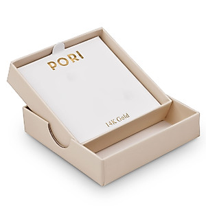 Pori Jewelers 14K Solid Gold Infinity Stud Earrings-with Real 14K Gold Butterfly Backings (Yellow)