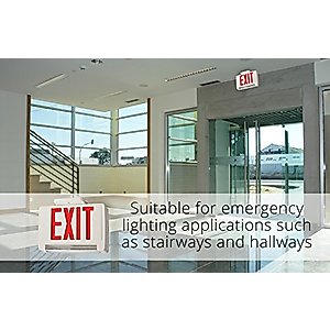 Lithonia Lighting ECBR M6 LED Exit and Emergency Light Bar Combo Fixture with Back Up Battery, 3 Watts, Damp Listed, Red Letters