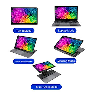 ASHATA 2023 New Laptop, 15.6 HD Touchscreen, for N95 Series CPU, 12GB RAM LPDDR5, G Sensor 4096 Pressure Fingerprint Tablet Laptop Foldable for Windows 10 11 (US 512GB)