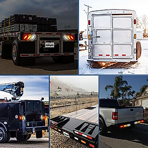 Nilight 6Inch Oval Trailer Tail Light 6PCS Red Amber White 10LED with Flush Mount Grommets Plugs IP67 Waterproof Brake Turn Signals Reverse Lights for RV Truck Trailer, 2 Years Warranty