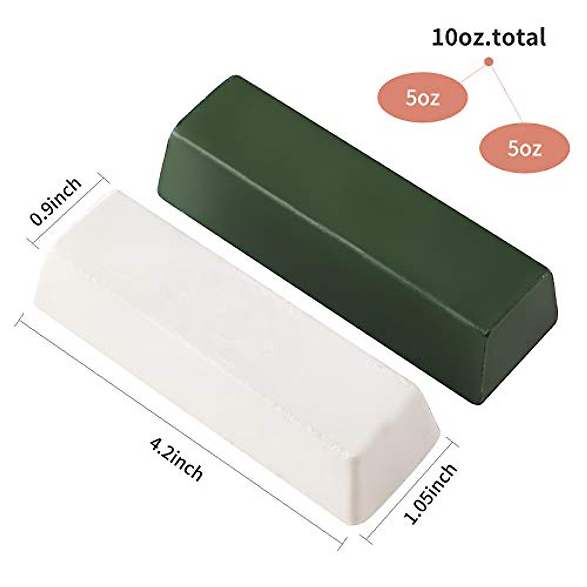 Angerstone Polishing Compound Set- Green White Buffing Compound(2-Pack, Total 10 Oz)- Leather Strop & Sharpening Stropping Compound Bar