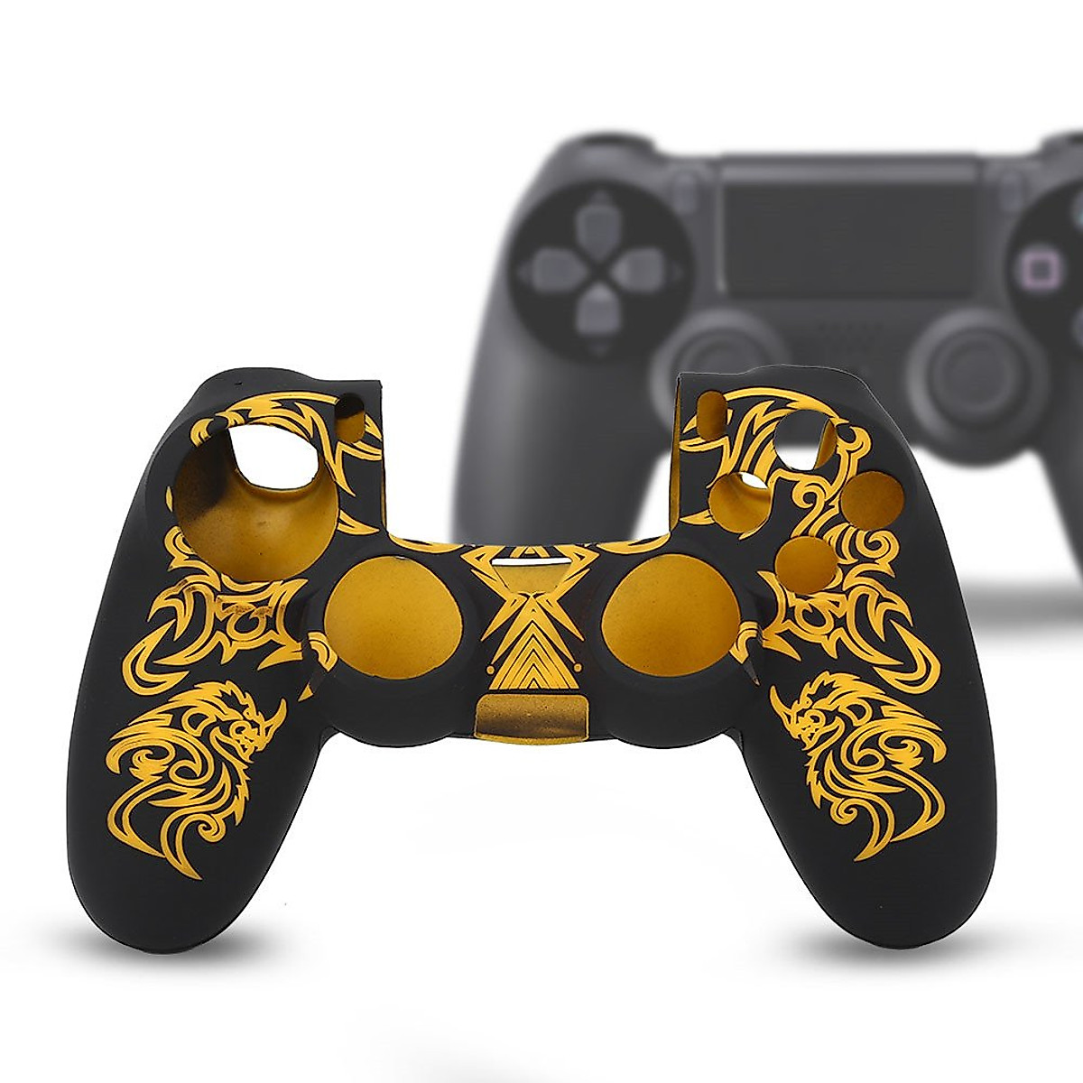 Game Controller Silicone Case, Gamepad Controller Cover Silicone Cover for PS4 Controller, Fashionable Cover Case Silicone Cover Protector Accessories for PS4 Controller(Yellow)