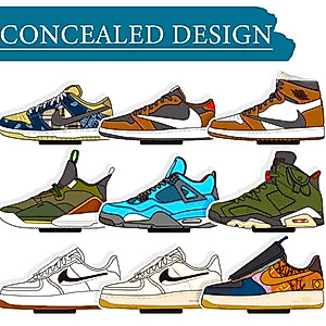 A&H Zier 6 Pack Shoe Display Shelf Floating Shoe Shelf for Sneakers Display Wall Mounted Shoe Floating Shelf Acrylic Floating Shoe Shelf Shoes Rack for Showcase Sneakers Collection on Wall