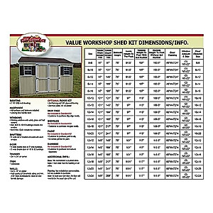 Little Cottage Co. 8x14 Value Workshop Shed, Wood Do-It-Yourself Precut Kit, Outdoor Storage with Window for Backyard, Lawn, Garden, Patio