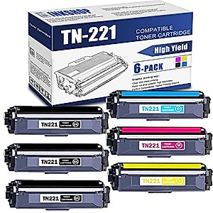 TN221 Compatible TN-221BK TN-221C TN-221Y TN-221M Toner Cartridge Replacement for Brother TN-221 HL-3140CW HL-3150CDN MFC-9130CW MFC-9140CDN DCP-9015CDW Toner.(3BK+1C+1Y+1M)