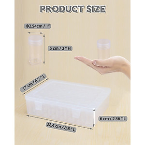 Embroidery Diamond Painting Storage Container, 49 PCS Mini Clear Beads Organizer Boxes and Portable Plastic Container Jars with Screw Lids for Diamond Art, Nail Accessories, and Seeds