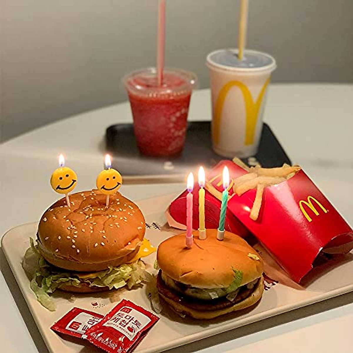 5 Pcs Smiley Face Birthday Candles, Smile Expression Candles, Birthday Cake Decorations