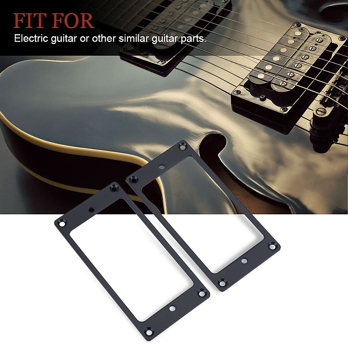 Humbucker Mounting Ring, Metal Pickup Ring, 2pcs Pickup Mounting Rings, Flat Humbucker Mounting Ring for Electric Guitars(black)