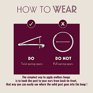 14k Gold Small Endless Hoop Earrings for Ears, Cartilage, Nose or Lips, 10mm (white-gold)