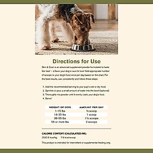 Badlands Ranch - Skin & Coat Canine Supplement w/Omega-3 Fatty Acids, Org. Ingredients, Antioxidant Topper, Nourish Coat &Paws, Joint, Support Shiny Coat & Healthy Skin by Katherine Heigl (30 Scoops)