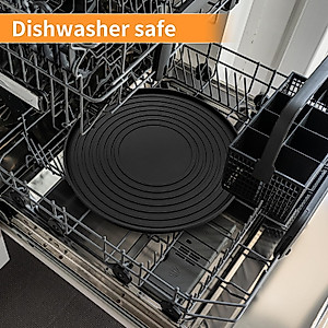 Ptlom Silicone Pet Feeding Mat for Dogs and Cats Placemat 2 Pack, Non-Slip Waterproof Dog Bowl Mats for Food and Water, Small Medium Pets Puppy Tray Mat Prevent Residues Spill to The Floor, Black