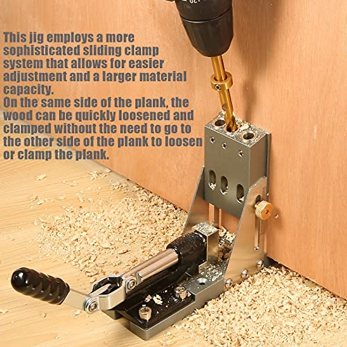 HOWOD Pocket Hole Jig Kit, Professional and Upgraded All-Metal Pocket Screw Jig. (Metal)