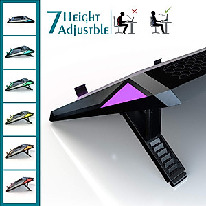 IETS GT300 Double Blower Laptop Cooling Pad for 14-17 Inch Gaming Laptop, Cooler Pad with Dust Filter, Flexible Rubber Ring, Colorful Lights,Adjustable Mount Stand,Third Gear Speed