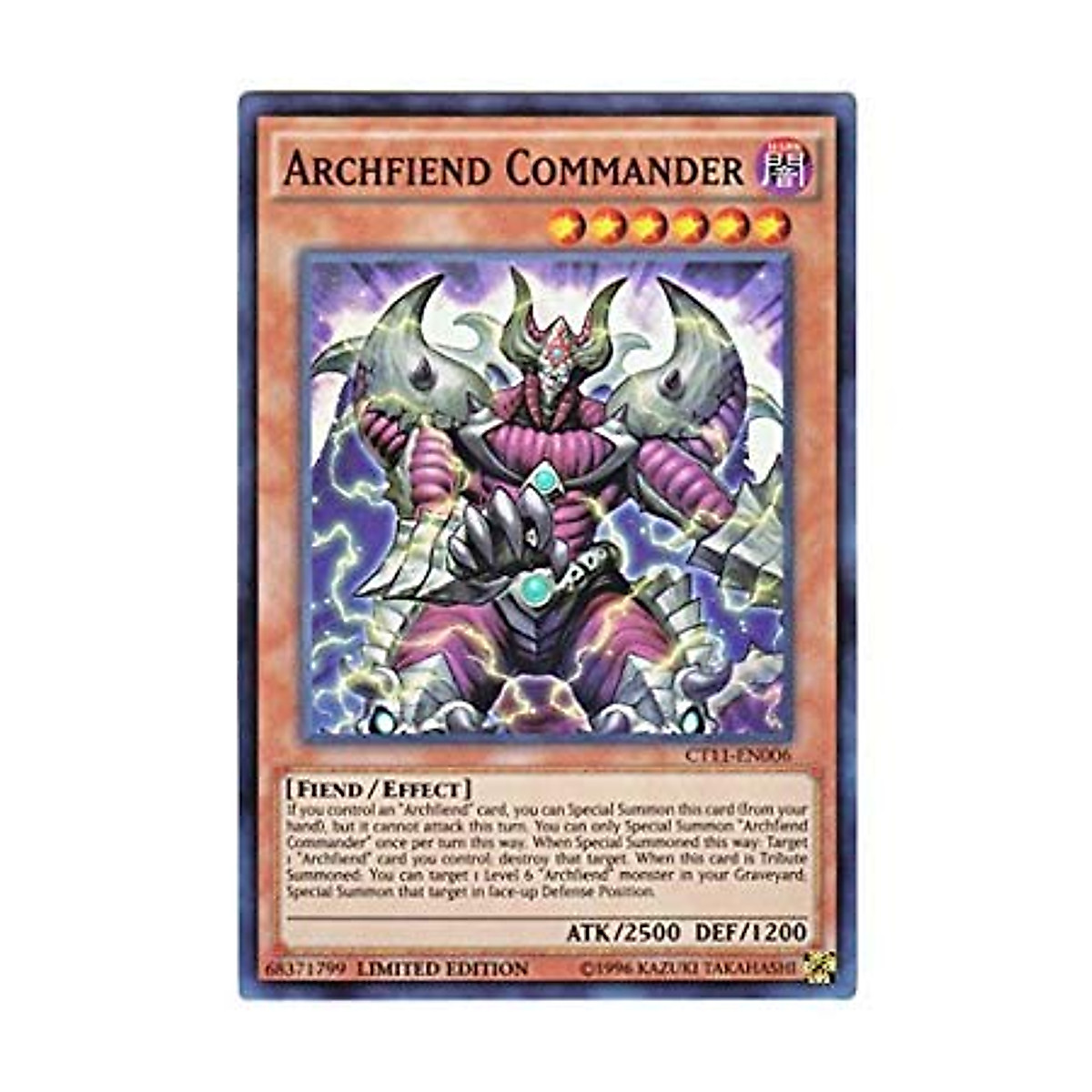 YU-GI-OH! English Version CT11-EN006 Archfiend Commander Demon's Future Star (Super Rare) Limited Edition