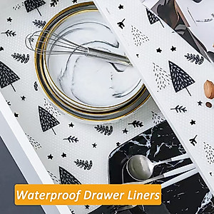 Cabinet Liners Shelf Liner, Non Adhesive Drawer Liner, Washable Fridge Pads, Waterproof Non-Slip Oil-Proof Table Protection Mats, 47" L x 17.8" W