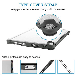 Youtec for Microsoft Surface Pro 7 Plus/Pro 7/Pro 6/Pro 5/Pro 4 Case, Surface Pro Rugged Folio Protective Cover with Pen Holder Compatible with Type Cover, Kickstand for Surface Pro 4/5/6/7/7 Plus