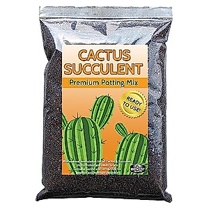 Cactus Succulent Natural Potting Soil Mix (Made in USA) (4 Dry Quarts)