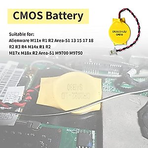 EEMB 10PACK 3V CR2032 CMOS Battery with Wire Leads and MOLEX Connector Computer Replacement Battery for Alienware R1 M18 Area-51 M9700