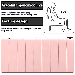 STHOUYN 43" W Mini Small Comfy Couch Armless Loveseat Sofa for Bedroom with USB Port, Velvet Pink Small Couches for Small Spaces Living Room, Apartment Office Dorm (Pink)