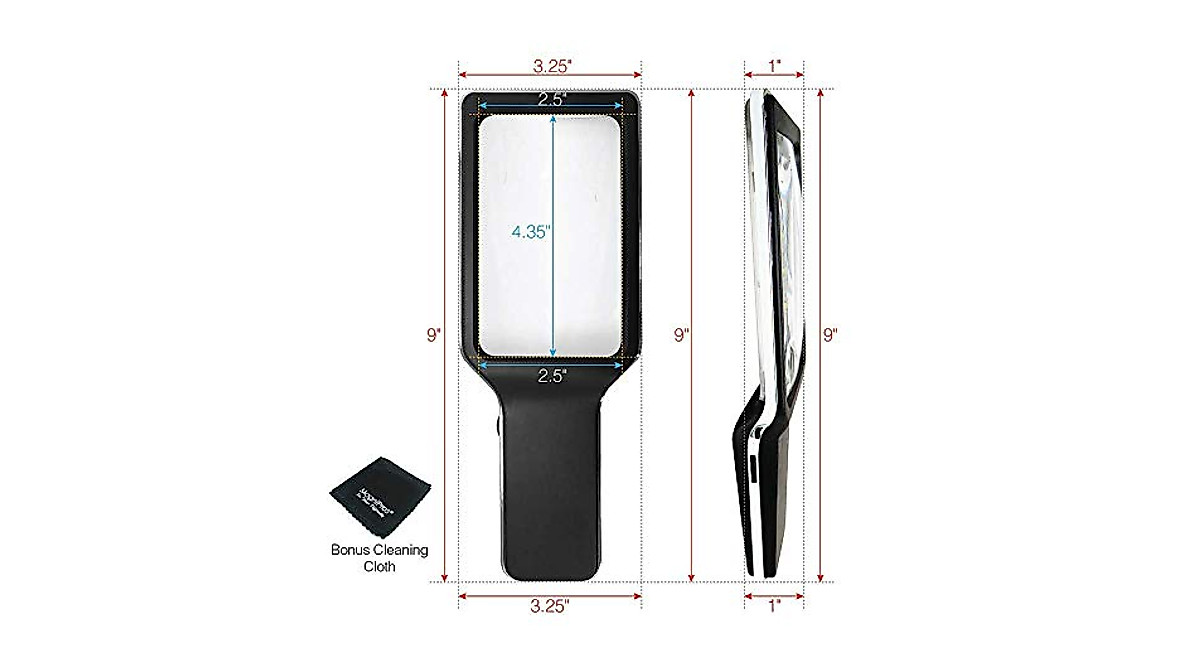 Rechargeable 4X LED Magnifier - Brightest for Reading & Low Vision