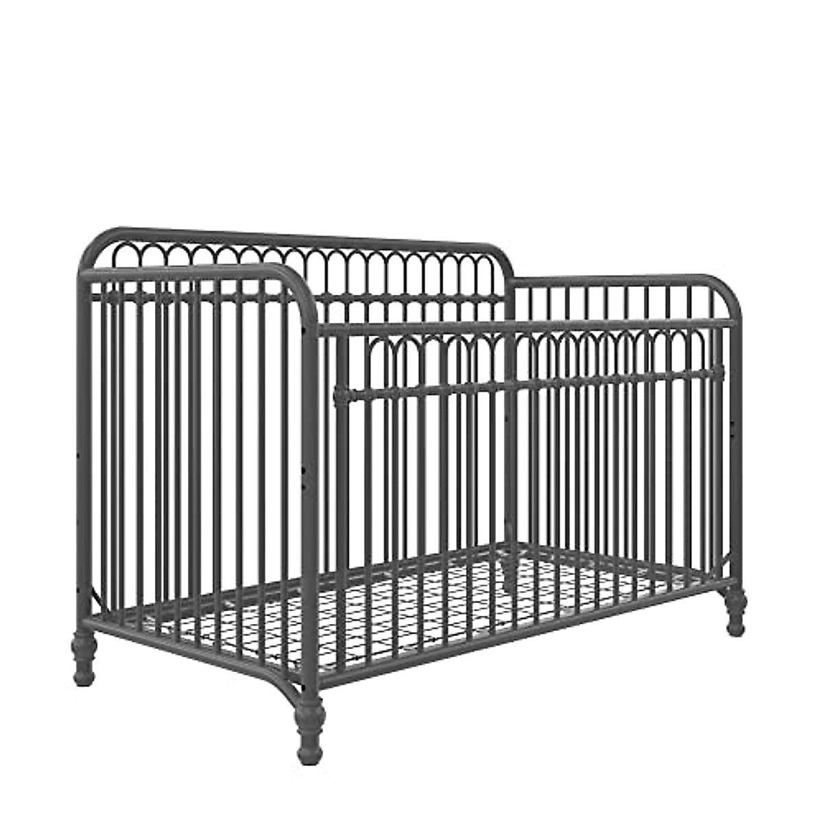 Little Seeds Raven 3-in-1 Convertible Metal Crib, JMPA Certified, Gray