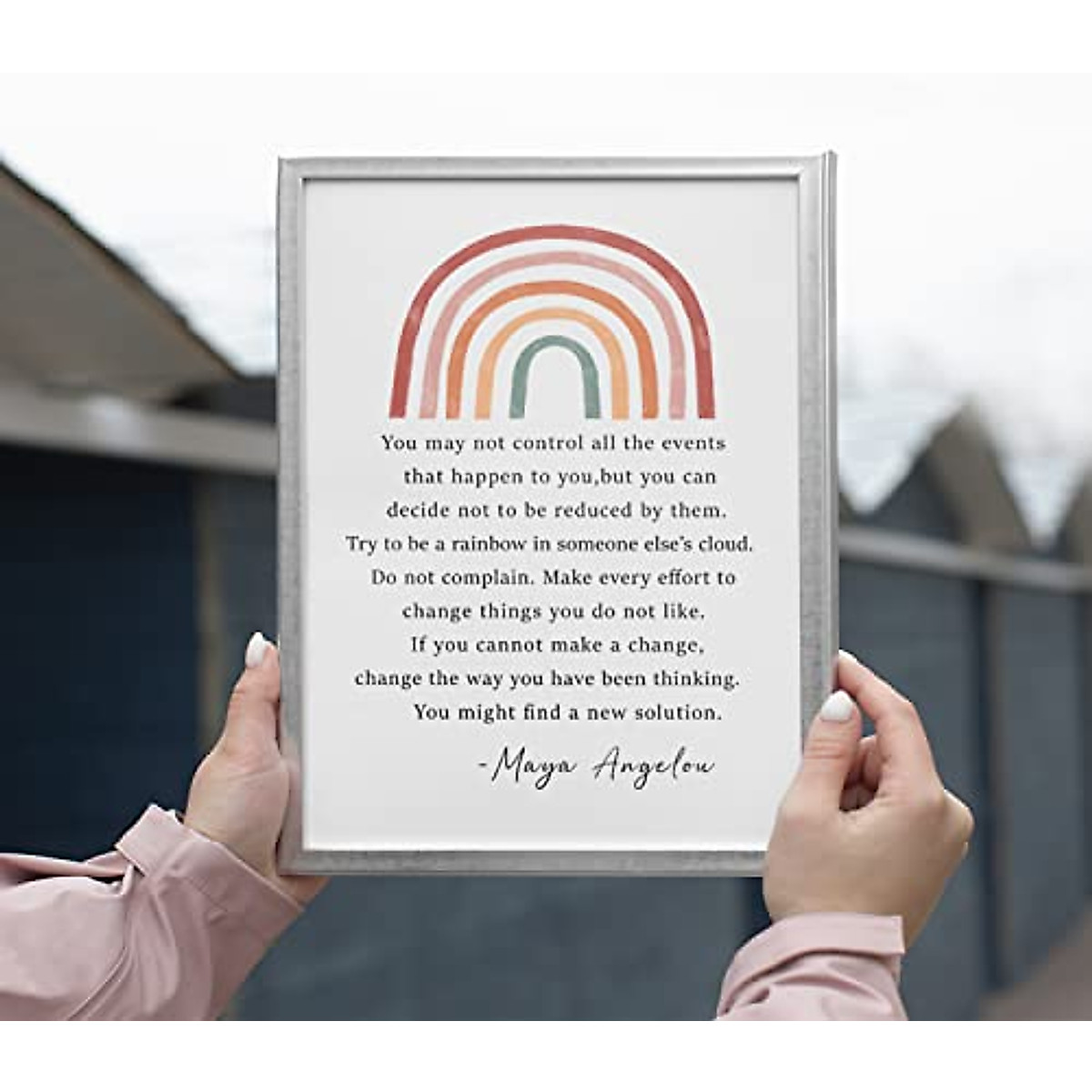 Maya Angelou Quote Motivational Wall Art - Office Wall Art & Decor Motivational poster - Positive Quotes Wall Decor - Encouragement Gifts - Positive Sayings for Wall Decor, 8x10" Unframed