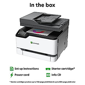 Lexmark MC3326i Colour Multifunction Laser Printer with Print, Copy, Scan and Wireless Capabilities, Two Sided Printing with Full Spectrum Security and Prints Up to 26ppm (40N9660) (Renewed)