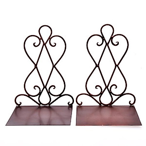 Artkingdome Book Ends Luxury Bookends Retro Organizer Stand Desk Holder Racks School Liberary Bookshelf Decorative Bookend 1pair w/Padding Gift