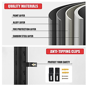 OLLRRACT Storage Shelves Garage Shelving Heavy Duty - 72''H Garage Shelves Adjustable 5 Tier Metal Shelving Unit Storage Rack Shelving Industrial Utility Shelf 16" D x36 W x72 H