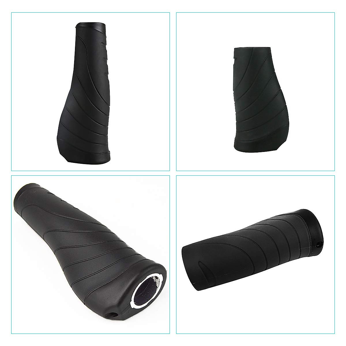 Allnice Bike Handlebar Grips Comfort Bike Grips Fit for 22.2mm Bicycle Handlebar (Black) (AB)