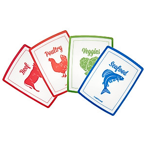 Farberware Non-Slip Flexible Cutting Mat Set, 4-piece, Orange/Green/Red/Blue