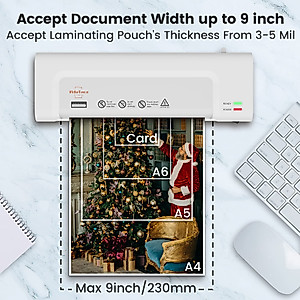 Laminator Machine,VidaTeco 9-inch Thermal Laminator with Laminating Sheets 20 pcs,Laminating Machine with 2-Min Faster Preheat,Small Personal Lamination Machine with Patented Roller for Teacher,Home