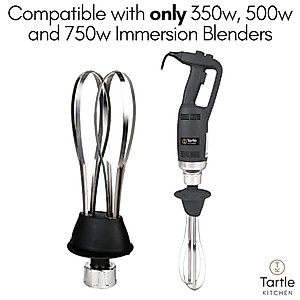 TK Tartle Kitchen Commercial Electric Immersion Blender Heavy Duty Removable Whisk Attachment ONLY- 350W, 500W & 750W compatible - black
