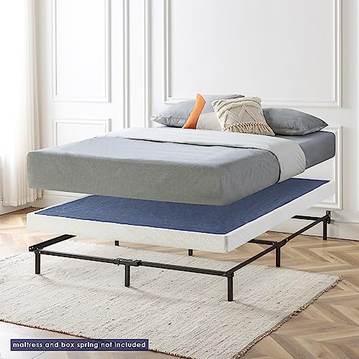 Best Price Mattress 7 Inch Metal Bed Frame for Box Springs, Heavy Duty Steel Construction, Full
