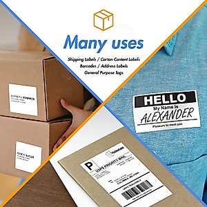 2" x 2" Square Direct Thermal Label - Compatible with Rollo Label Printer & Zebra Desktop Printers – 1” Core, Multipurpose Candle QR Barcode Sticker, Adhesive & Perforated - 4 Rolls, 750/Roll