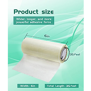 DYYYYD Heavy Duty Waterproof Tape Fits for RV Awning Repair、Canvas Repair、Tent Repair、Boat Covers Repair、Prevent Tear Repair 、Vinyl Repair 、Fabric Repair、Tarp Repair Etc,6 Inch Wide 35 FT Long
