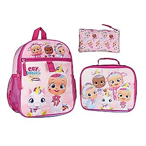 INTIMO Cry Babies Magic Tears Characters Unicorn 3 PC Backpack Lunchbox Pencil Pouch