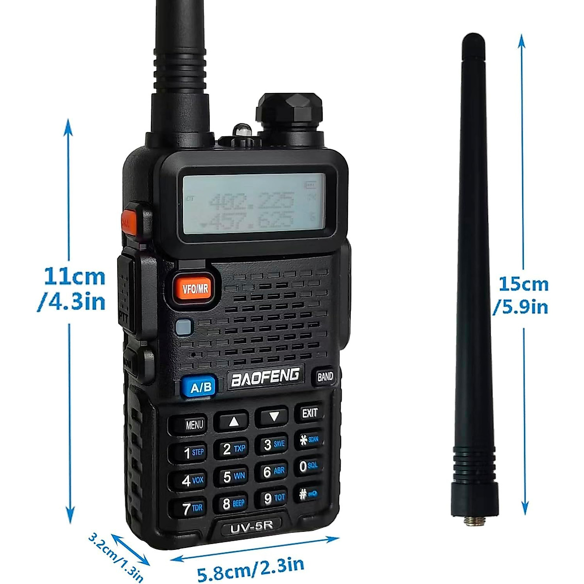 BAOFENG UV-5R Radio, Handheld Ham Radios Long Range, Dual Band Programmable Two Way Radios with Programming Cable, Portable Amateur HT Radio(2 Pack)