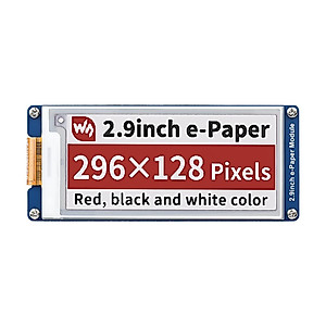 Coolwell Waveshare Epaper HAT 2.9 Inch Eink Display 296×128 Red Black White Three Color E-Paper Screen for Raspberry Pi 4B+ 4B 3B+ 3B 2B+ Zero Jetson Nano Ardui SPI Interface E-Ink