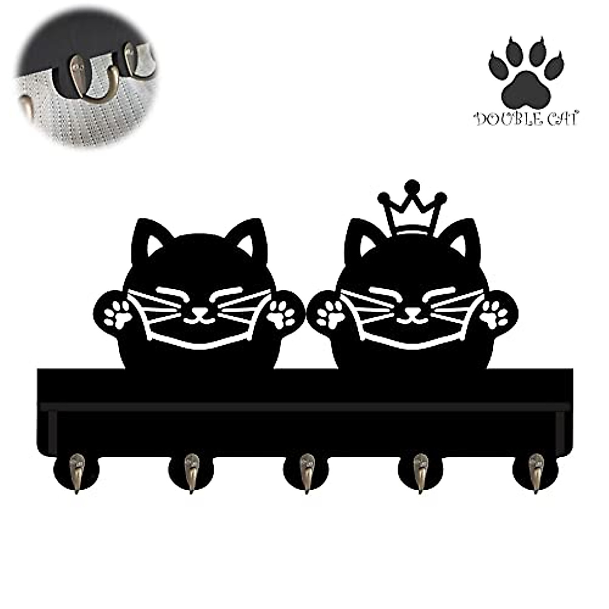 Couple Cat Prince Princess Hook with Shelf for Lover Coat Clothes Holder Christmas Gift DIY Mould Wonderful Holder Wall Decorative Gift Kids Winter Style