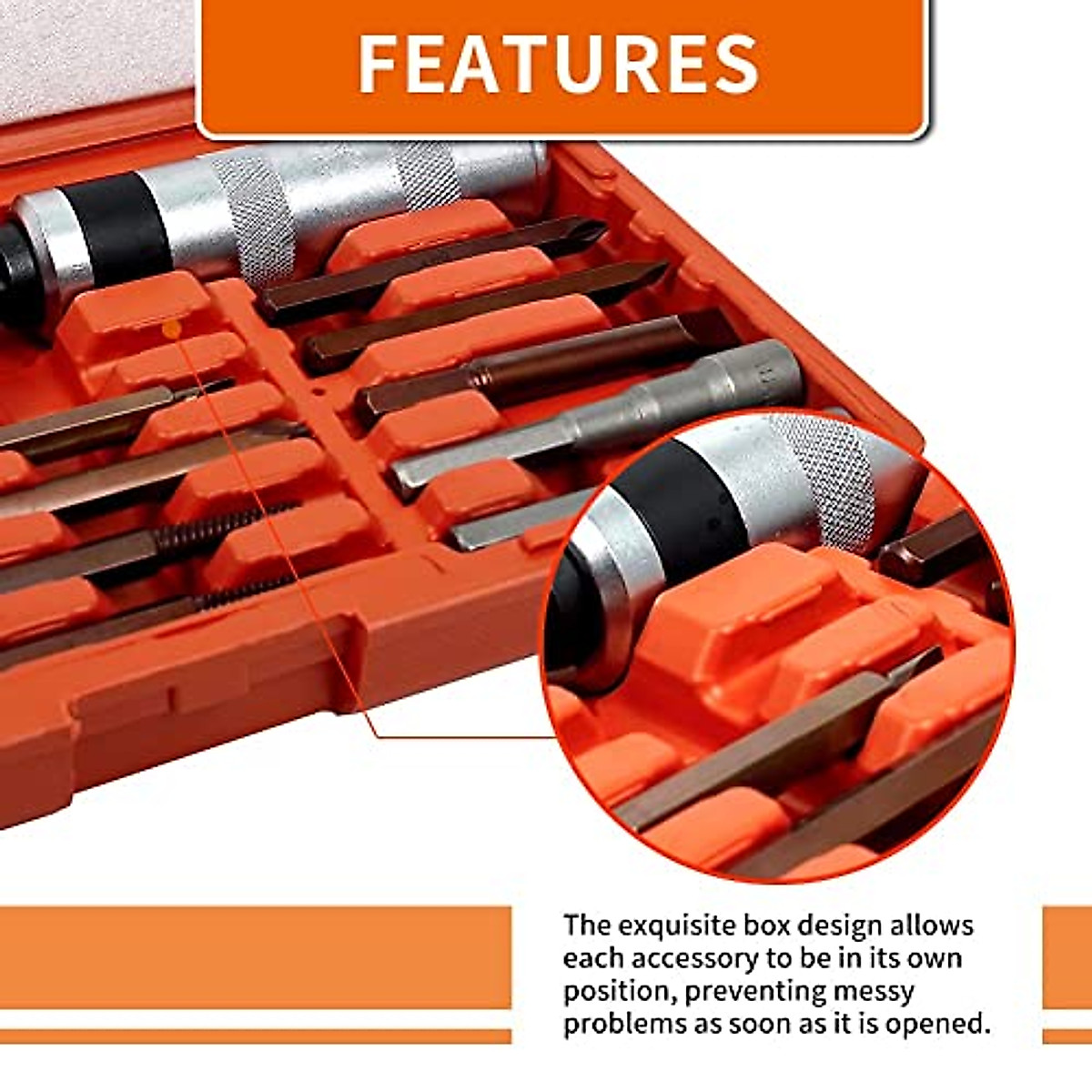 AKM Hand Manual Reversible Impact Driver Set Extractor-26 PCS Impact Screwdriver S2 Steel Hex Phillips Slotted Screwdriver Bits Much More Durable Disengage Rusted Fasteners or Frozen Bolts